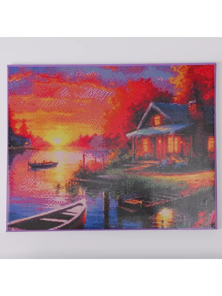 Алмазная мозаика полное заполнение "Дом у озера"