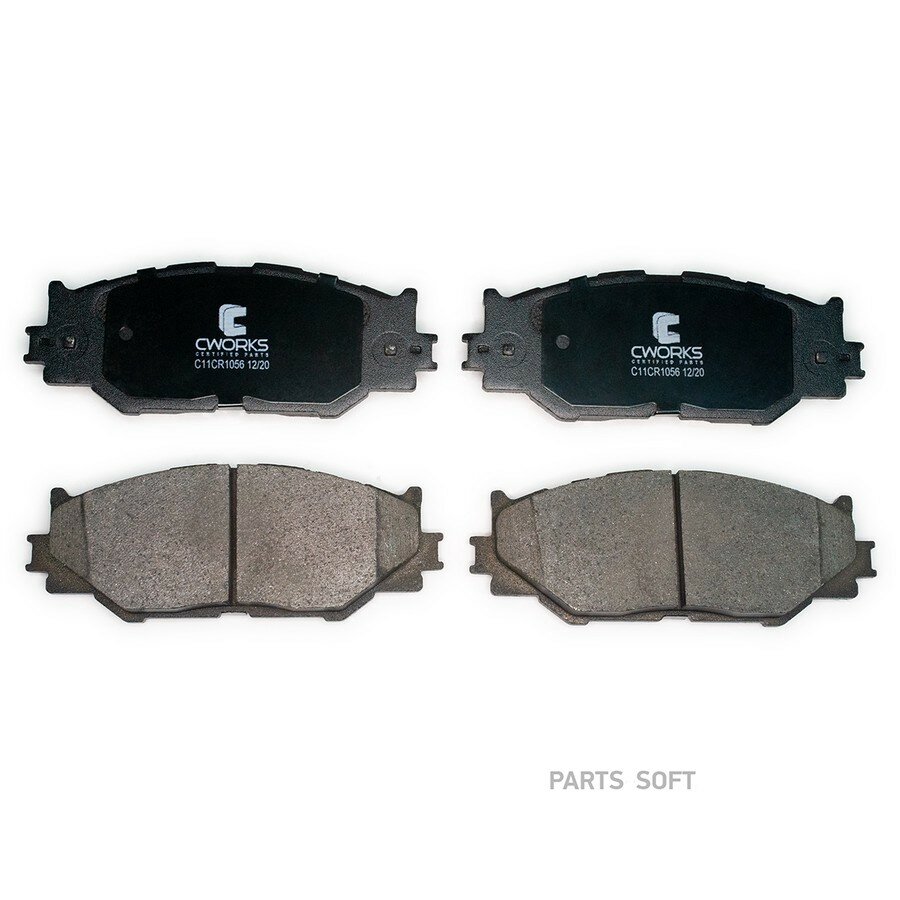 CWORKS Тормозные колодки передние, Low Metallic (Замена для C11CR0251)