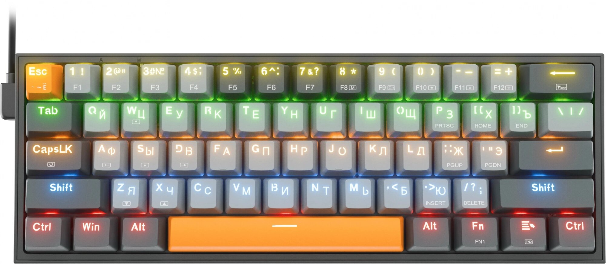 Клавиатура для компьютера (72599) Fizz RU, Rainbow, красные