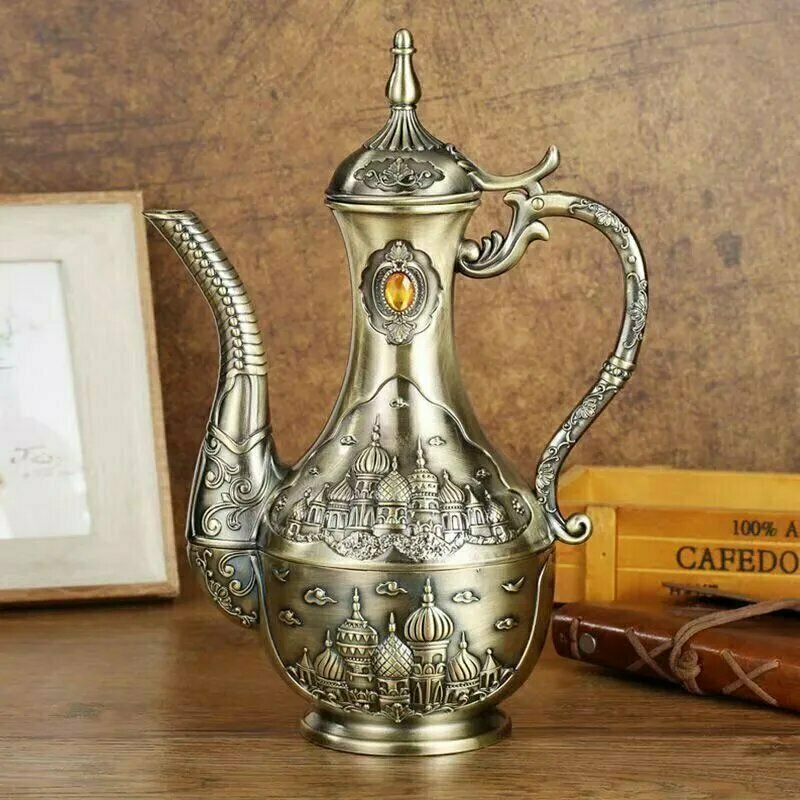 Набор из 8 предметов Бронзовый винтажный чайник