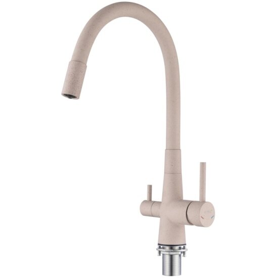 Смеситель для кухни Fmark с подключением фильтра воды FS1062-S, песочный