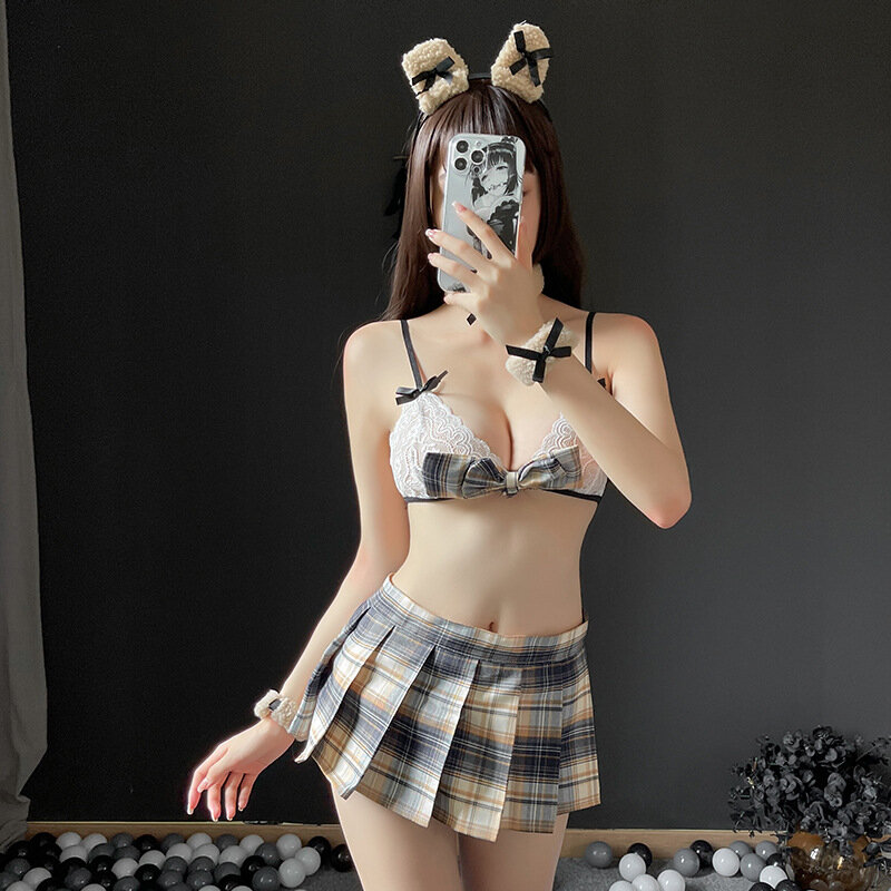 Сексуальное белье, студенческая форма JK, соблазнительный японский стиль, невинная и соблазнительная короткая юбка, страстный наряд для ролевой игры в матросскую одежду