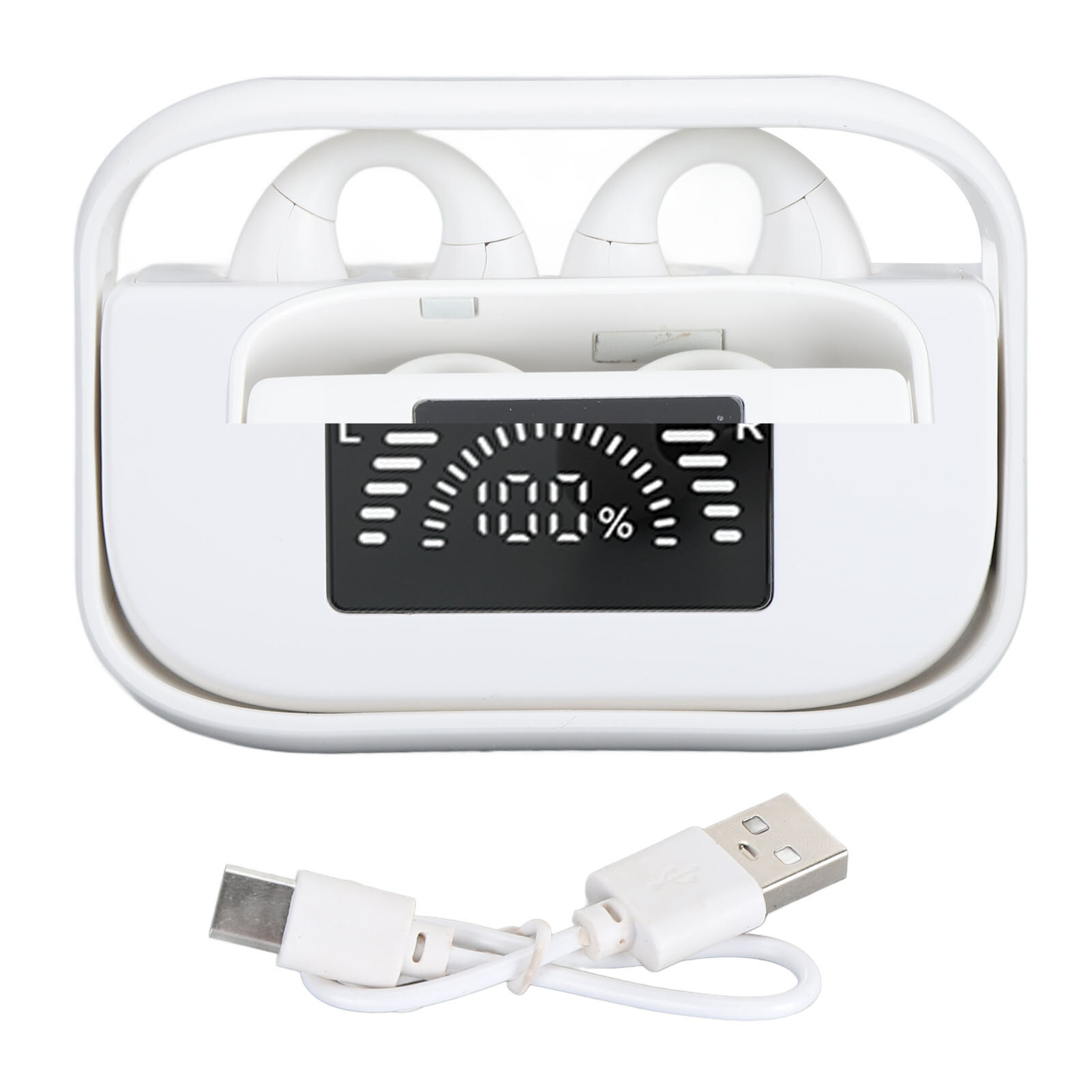 Открыть ушной зажим на наушниках Bluetooth 5.3 IPX5 Водонепроницаемый эргономичный беспроводной зажим на наушниках для работы с фитнесом белый