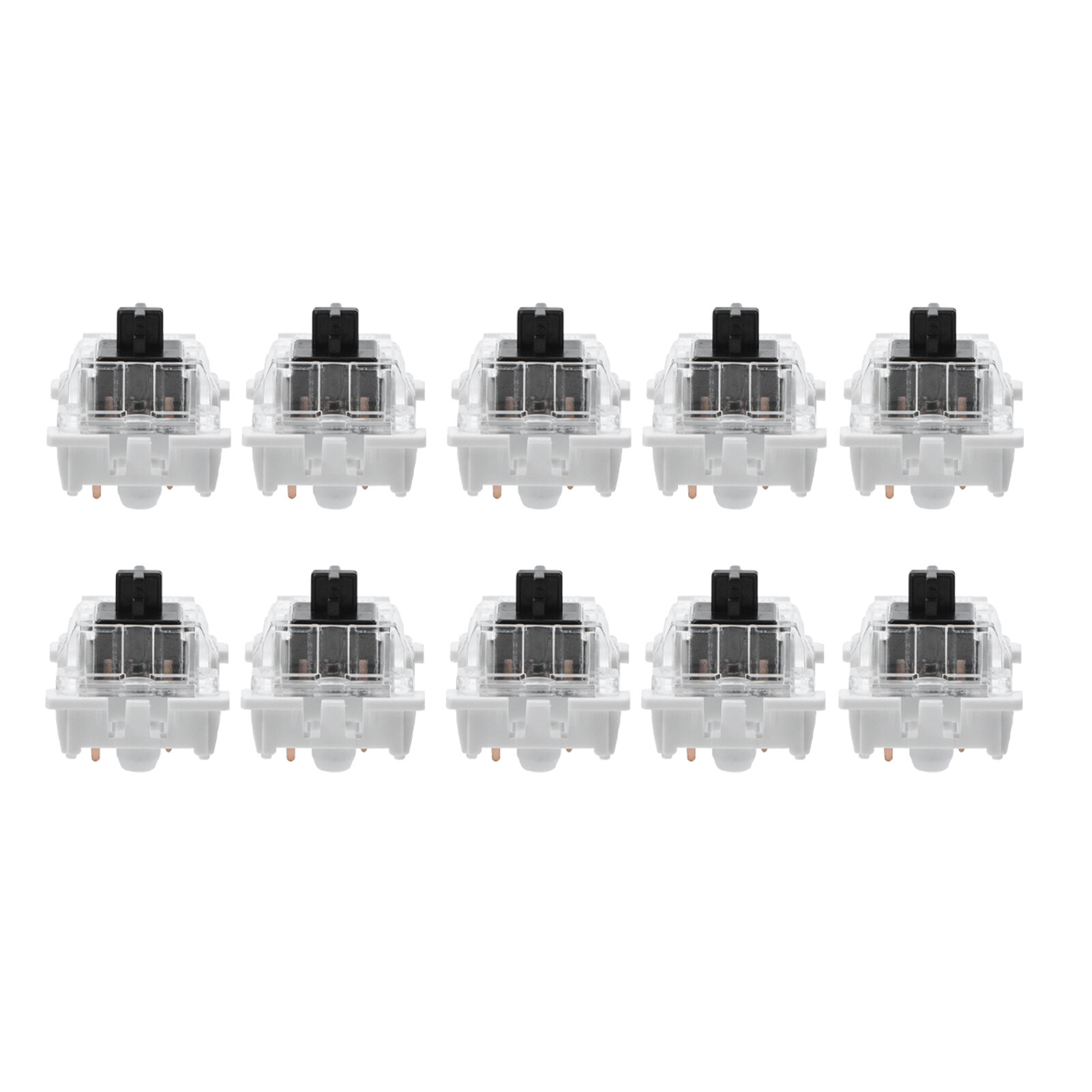 10 PCs Mechanical Keyboard Switch Plate Mounted Black Switch Replacement for Gateron Cherry MX