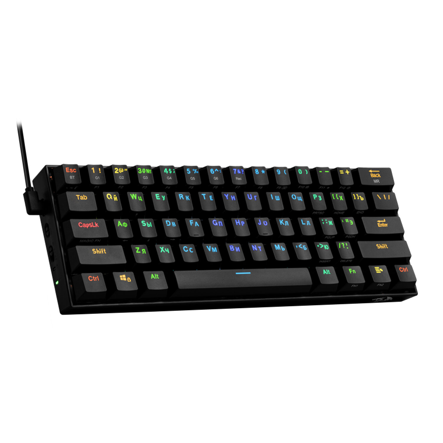 Клавиатура беспроводная Defender Redragon Draconic RU черный RGb