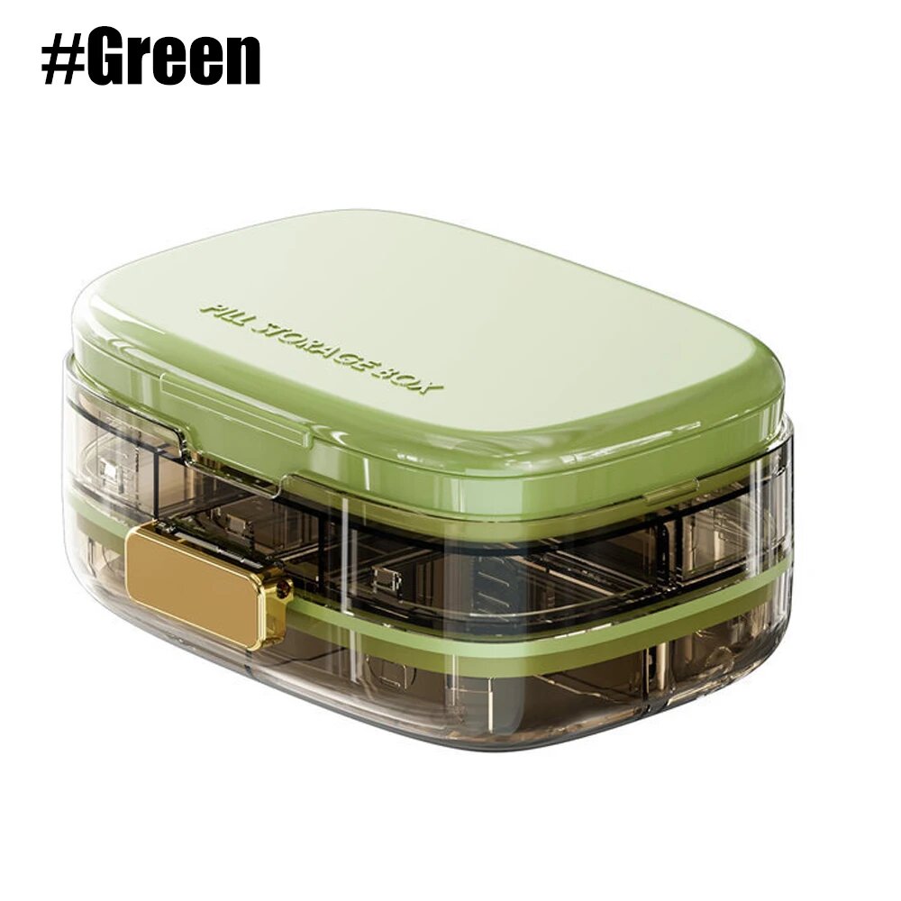 Дорожный органайзер для таблеток 10 отделений Зеленый, Green