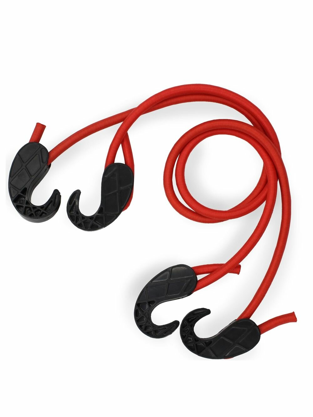 Резинка крепления груза 80 см х 8 мм, 2 шт с пластиковыми крючками, AVS (A78426S)