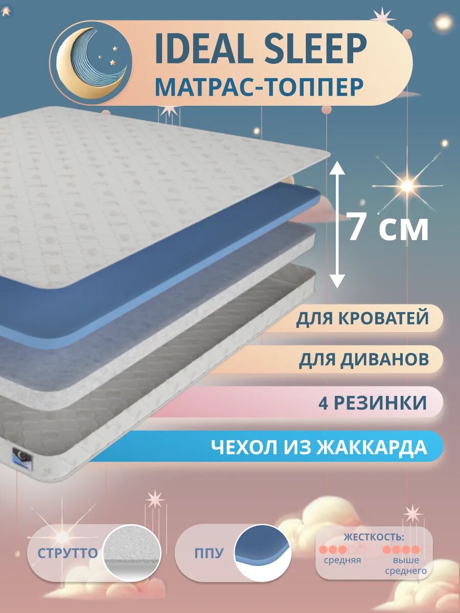 Топпер на диван и матрас 7 см ортопедический 150x200 на диван и матрас топпер ортопедический