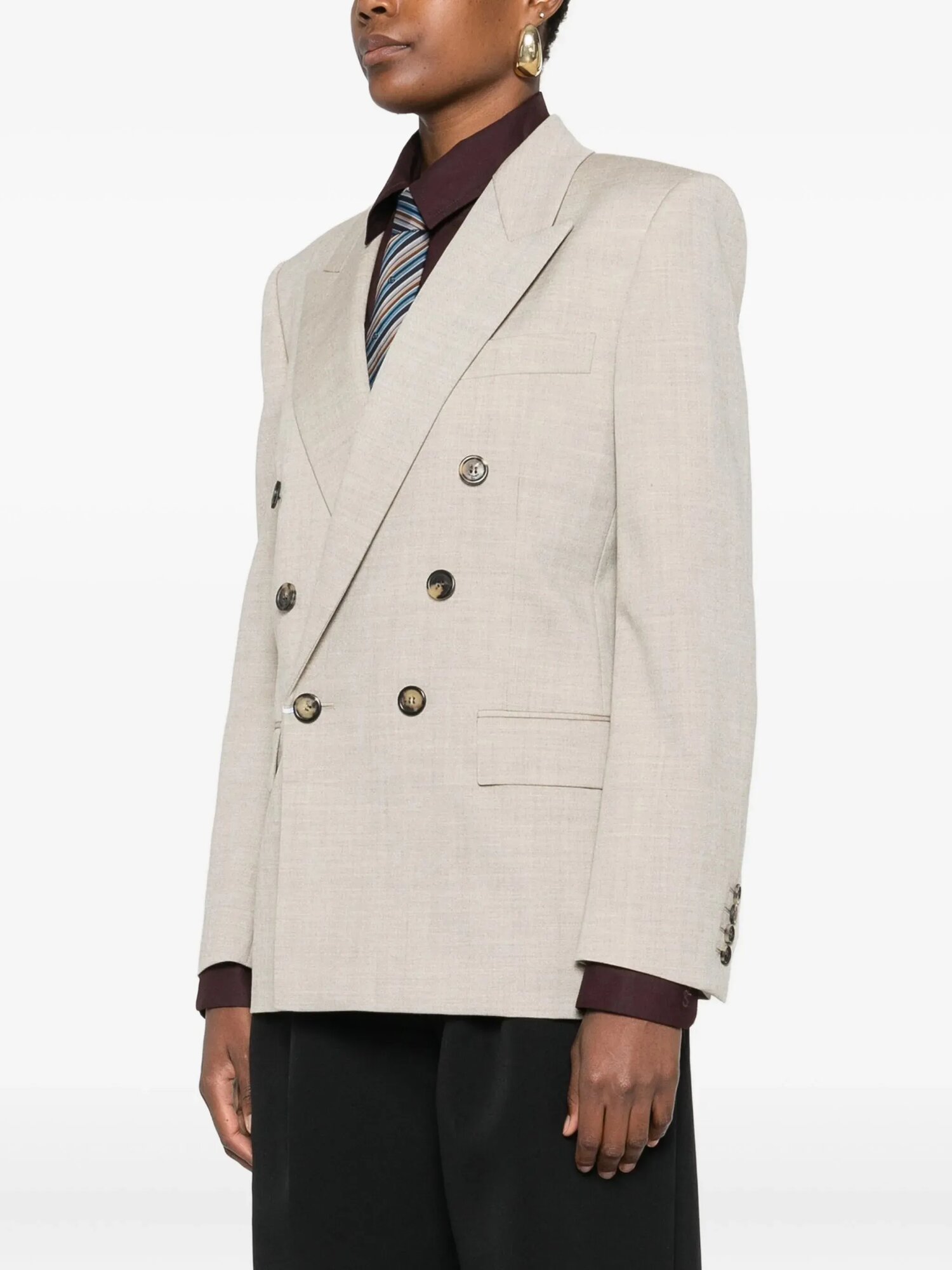 Пиджак Yves Saint Laurent Double-breasted button blazer, размер 40, разноцветный — фото 1