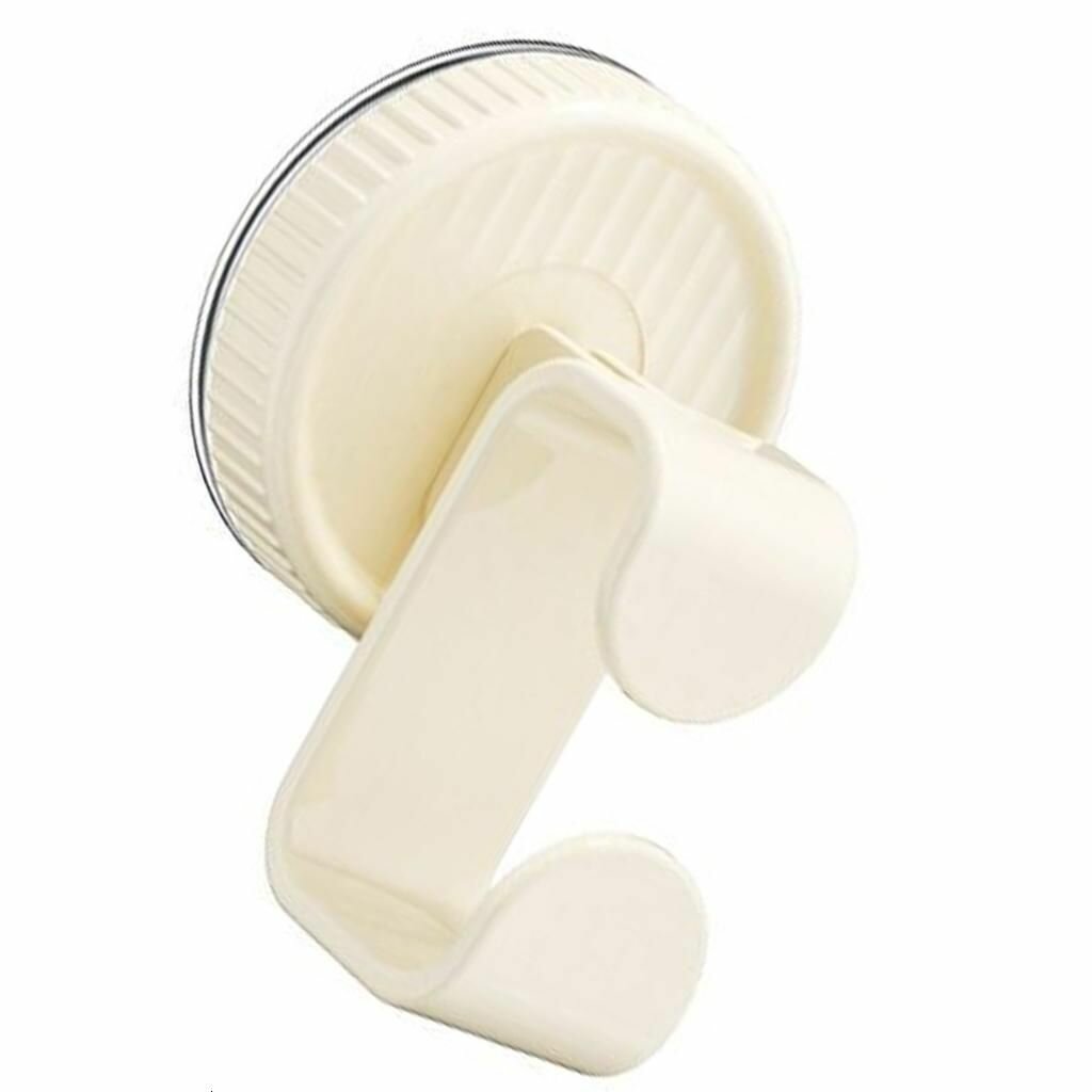 Хангер, Крючок для умывальника с вакуумной адсорбцией-кремово-белый