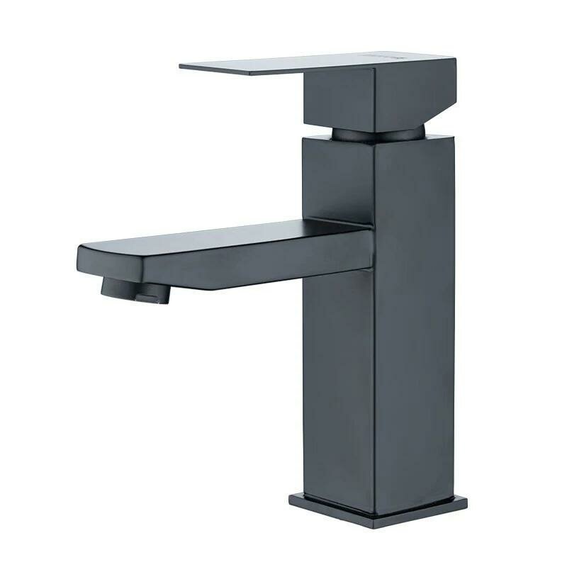 Кран для раковины из черного нержавеющего стали, раковина, туалетная раковина, бытовой в ванной комнате с электропокрытием, горячий и холодный кран, комплект включает 1 кран, 1 водопроводную трубу, 1 комплекта монтажных принадлежностей