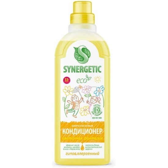 Кондиционер-ополаскиватель для белья Synergetic Цветочная фантазия, 1 л