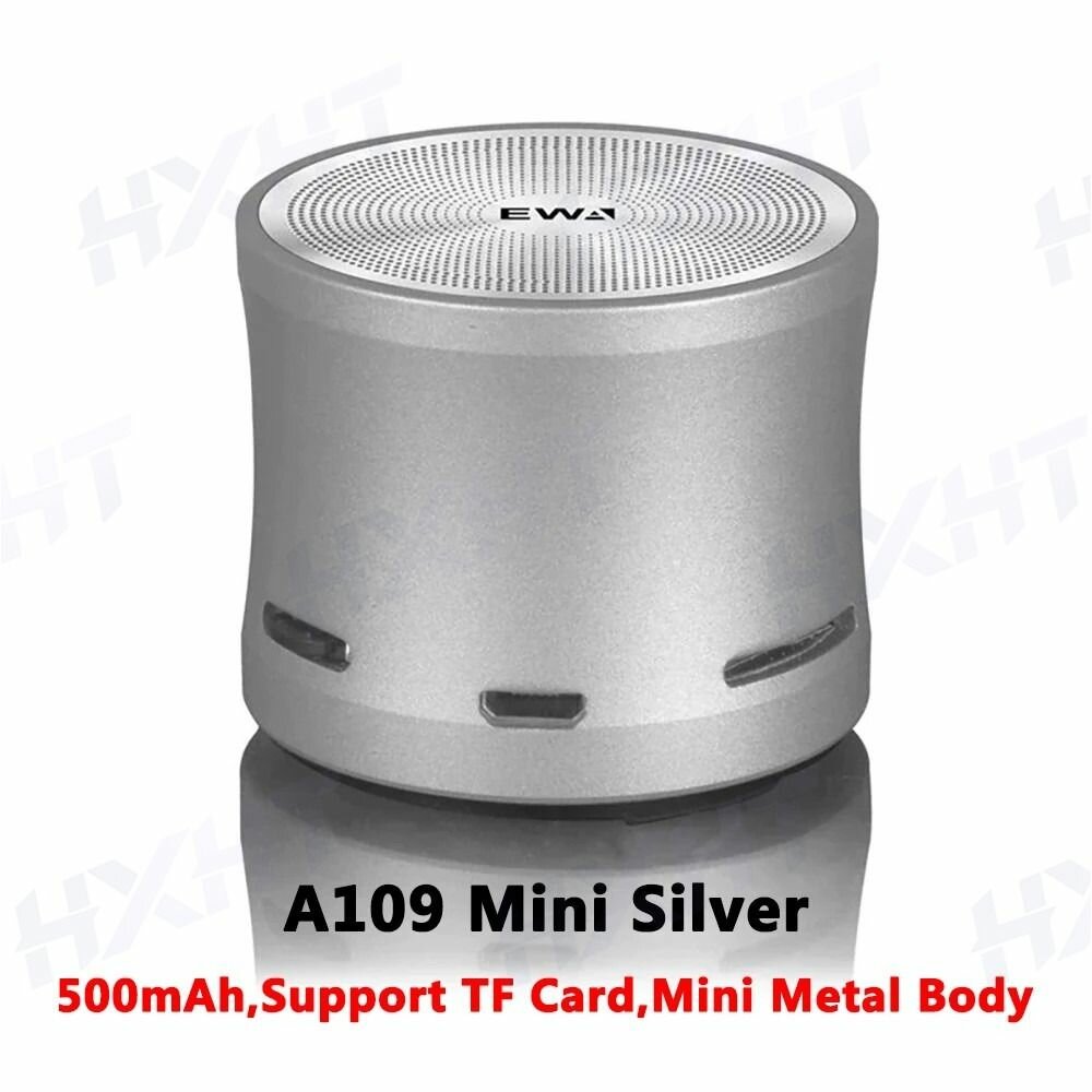 EWA A109 Mini Портативная Колонка, беспроводная Bluetooth С Мощным Стерео Звуком И Басом, Для Телефона/ноутбука, Поддержка Micro SD, Стальной Корпус