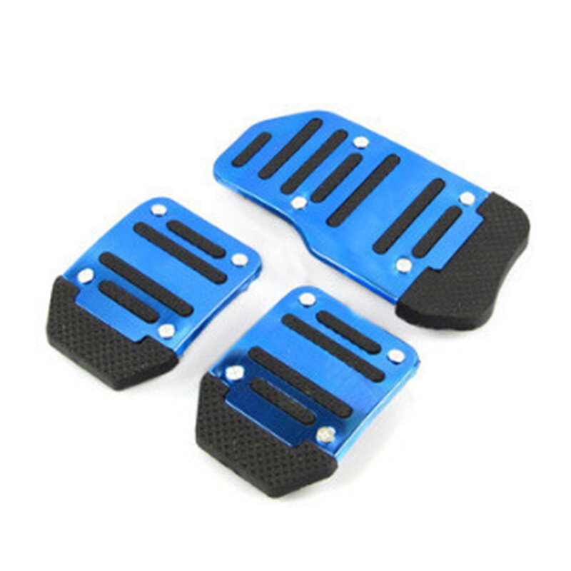 3 Pcs Brake Pedal Pads Anti Slip Wear Resistant Manual Accelerator Foot Cover for Car Blue