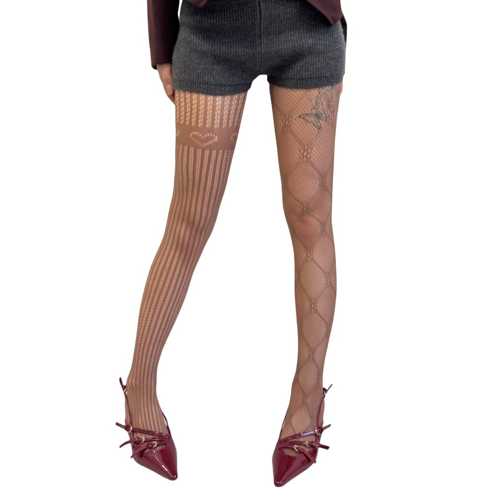 Кружевные Колготки-Ангольские Красные