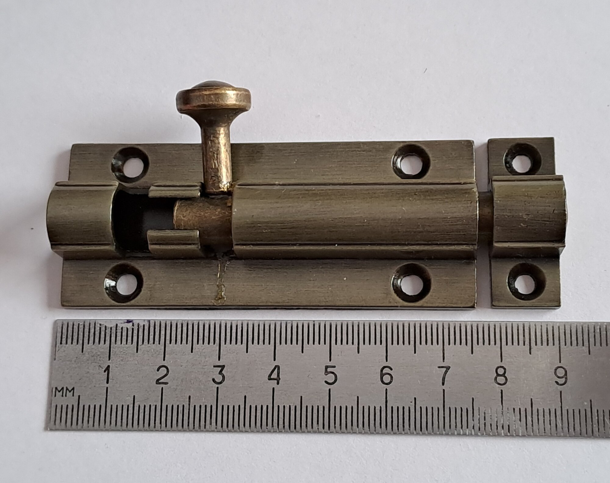 Шпингалет "Т" 80мм . Цвет " бронза светлая"