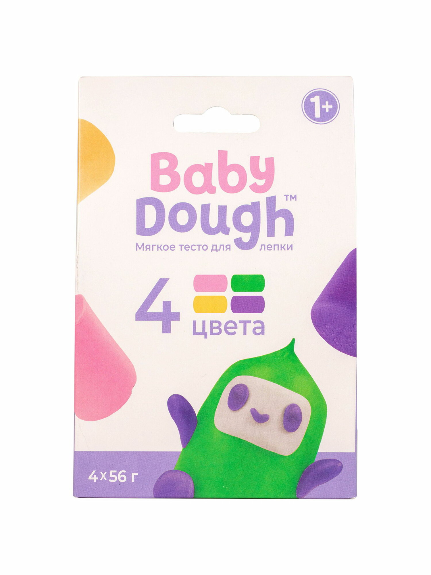 Тесто BabyDough 4 шт в коробке зеленый щипок №3, особенности изделия: не прилипает к рукам