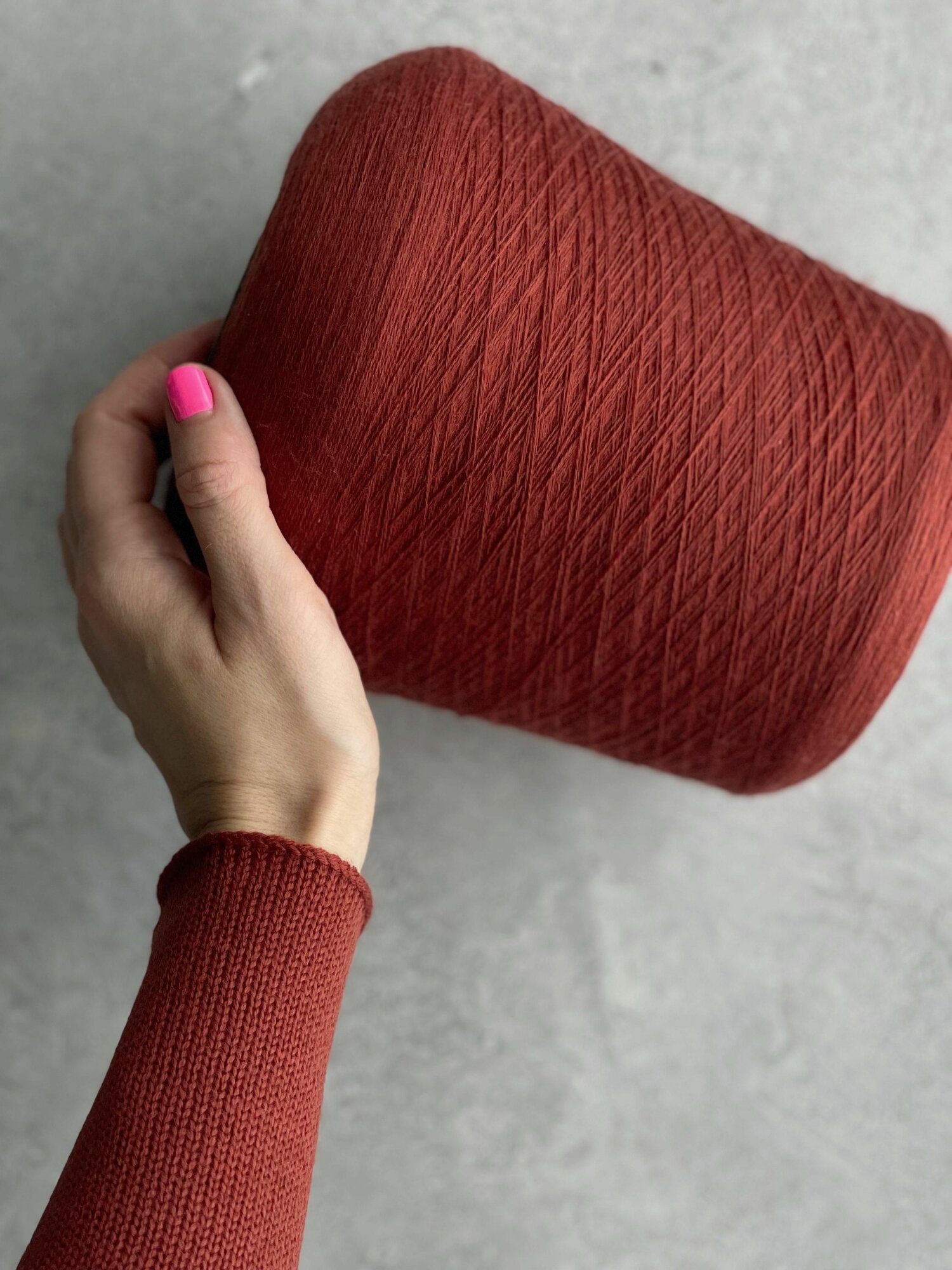 Пряжа для вязания, 100% меринос, цвет Терракот 100г-1500м