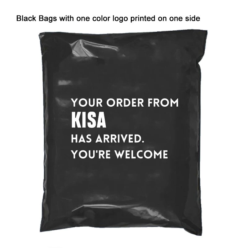 Козелопак, пластиковые почтовые конверты с логотипом, 50 шт. Черный, Black, 32x45cm