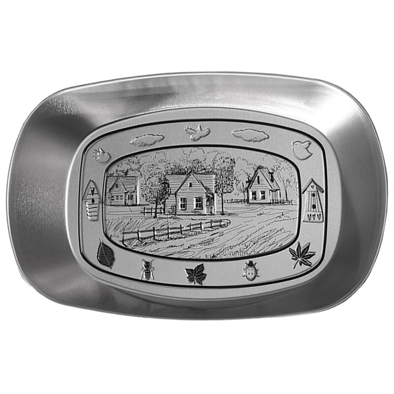 Европейская ретро жесть, тарелка в форме лодки, винтажный жесть, поднос, ретро металлическая тарелка для закусок, фруктов, пасторальная хижина, стиль