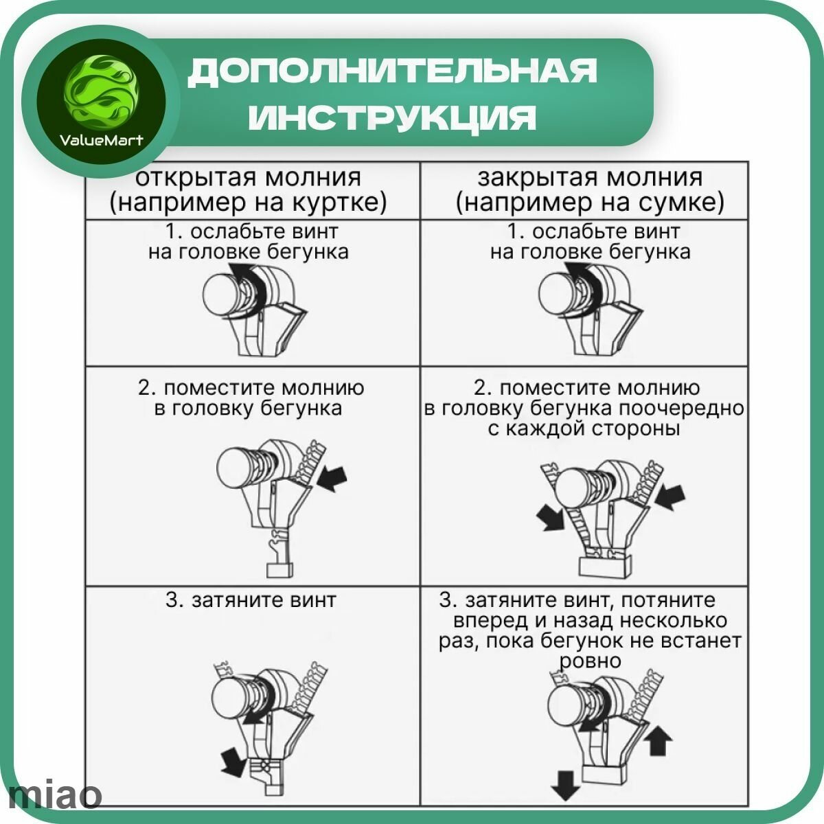 Бегунок для молнии — фото 1