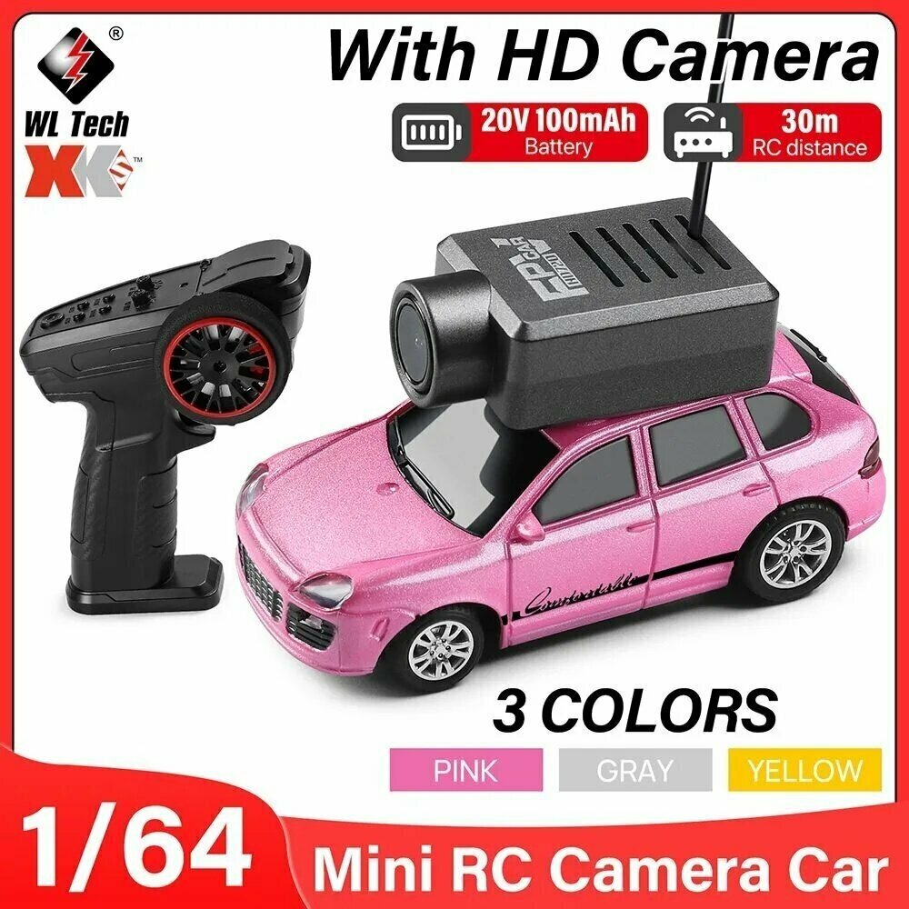 Радиоуправляемая машина WLtoys Mini 6401 1:64 HD, гоночная, с камерой, 120°, управление через смартфон