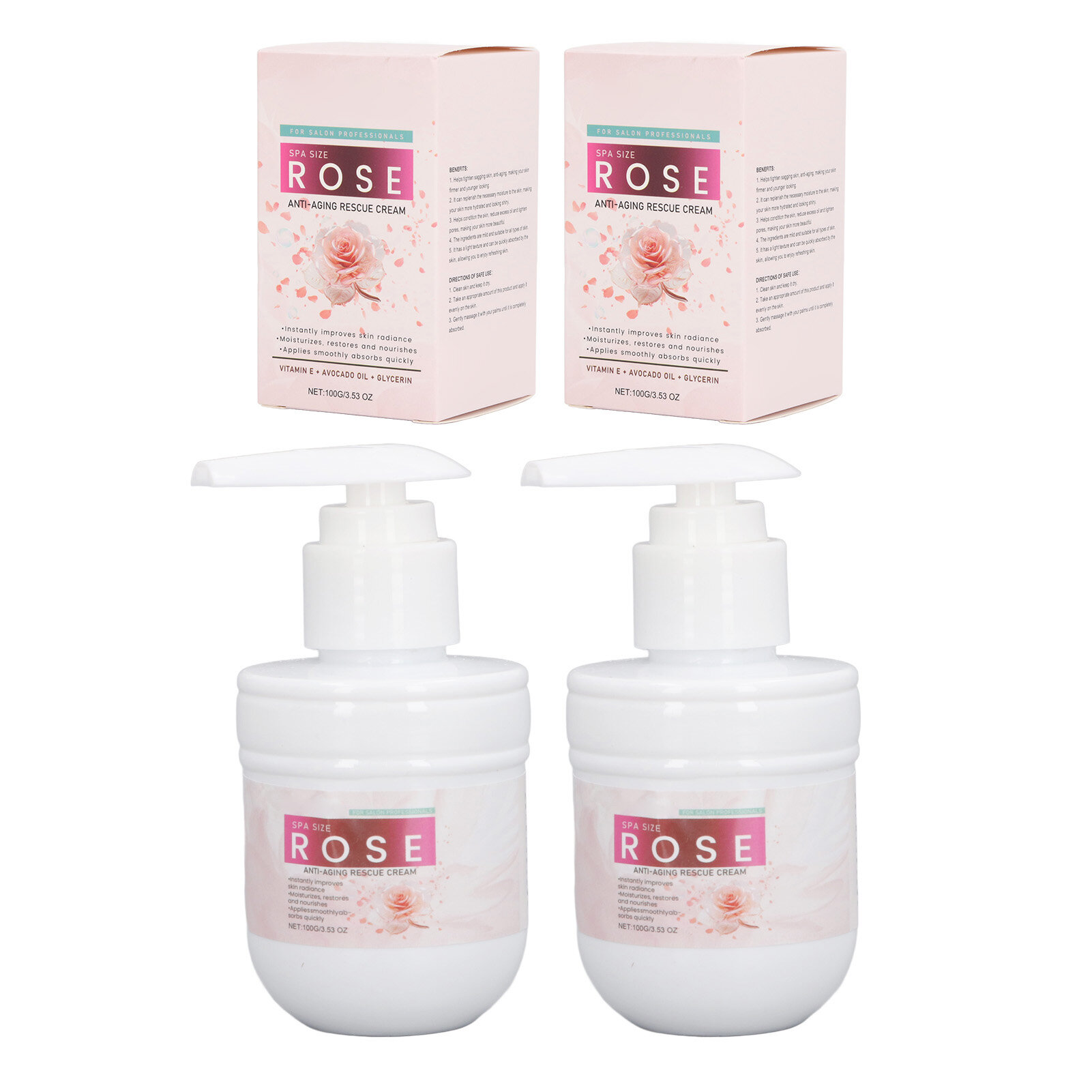 2 шт. 100 г крем для тела Rose Anti Wrinkle, увлажняющий, глубоко увлажняющий, разглаживающий крем для всех типов кожи