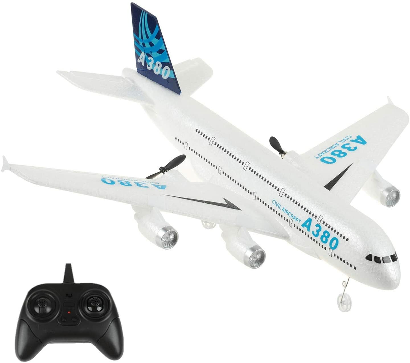 Самолёт радиоуправляемый Hot selling Airbus RC Toys Sky Eagle 2.4G Remote Control Aircraft A380, 2.4Ghz 2 Channel, с встроенным 3-осевым гироскопом, из прочного пенопласта EPP, для детей мальчиков девочек новичков, батарея 3.7V 550mah li-po, время