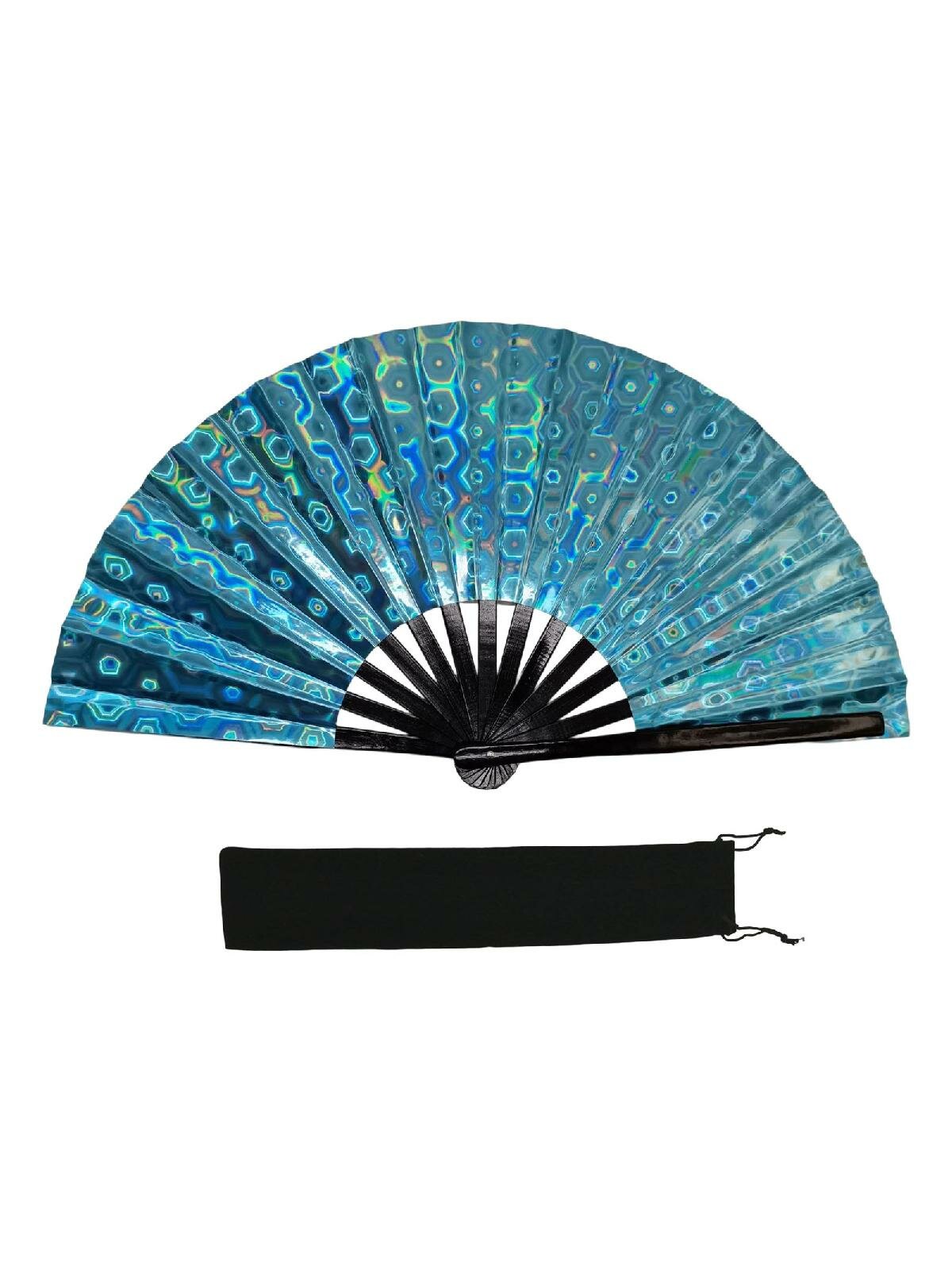 Светоотражающий ручной складной веер ручной работы для танцев и занятий фитнесом