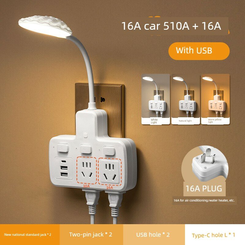 E3 Адаптер розетки 16А на 16А 4000Вт с USB портом переходник удлинитель
