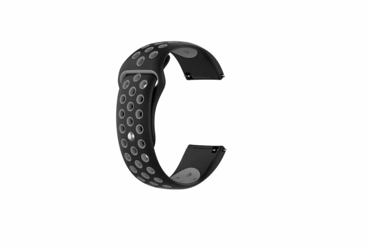 Силиконовый ремешок MyPads для умных смарт-часов Fitbit Ionic со спортивным дизайном с дырками под вентиляцию (черный)