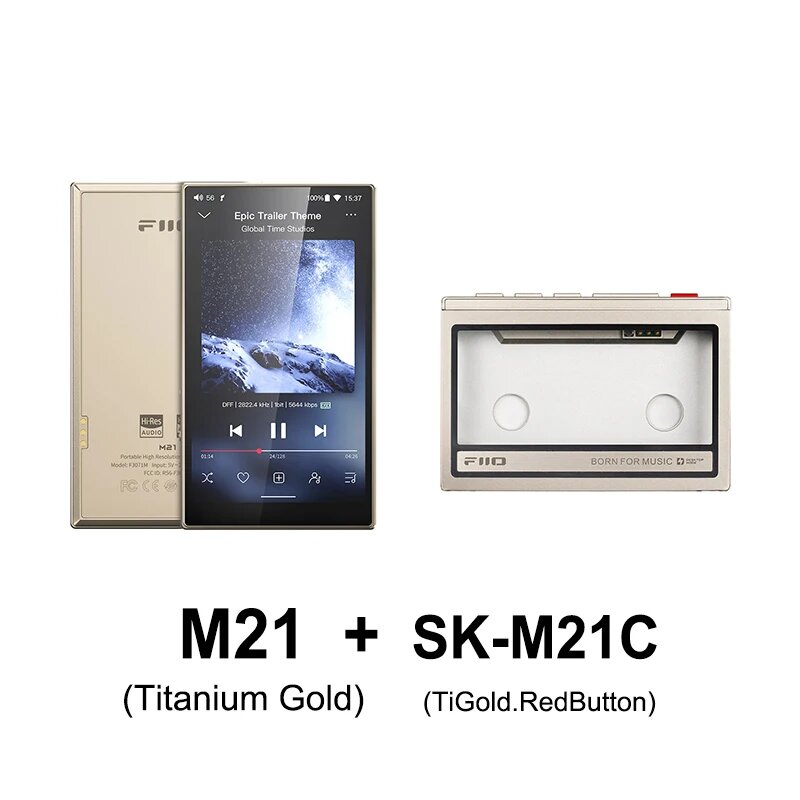 FiiO M21 Titanium Gold + SK-M21C Red Button