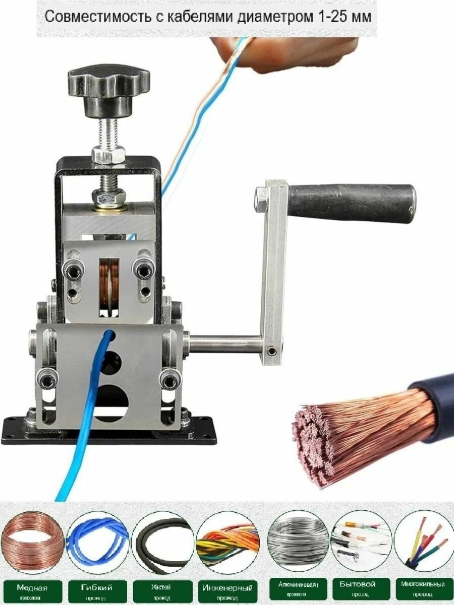 Портативный электрическая машина для зачистки проводов,1-20mm Станок для разделки кабеля, вручную или с электродрели