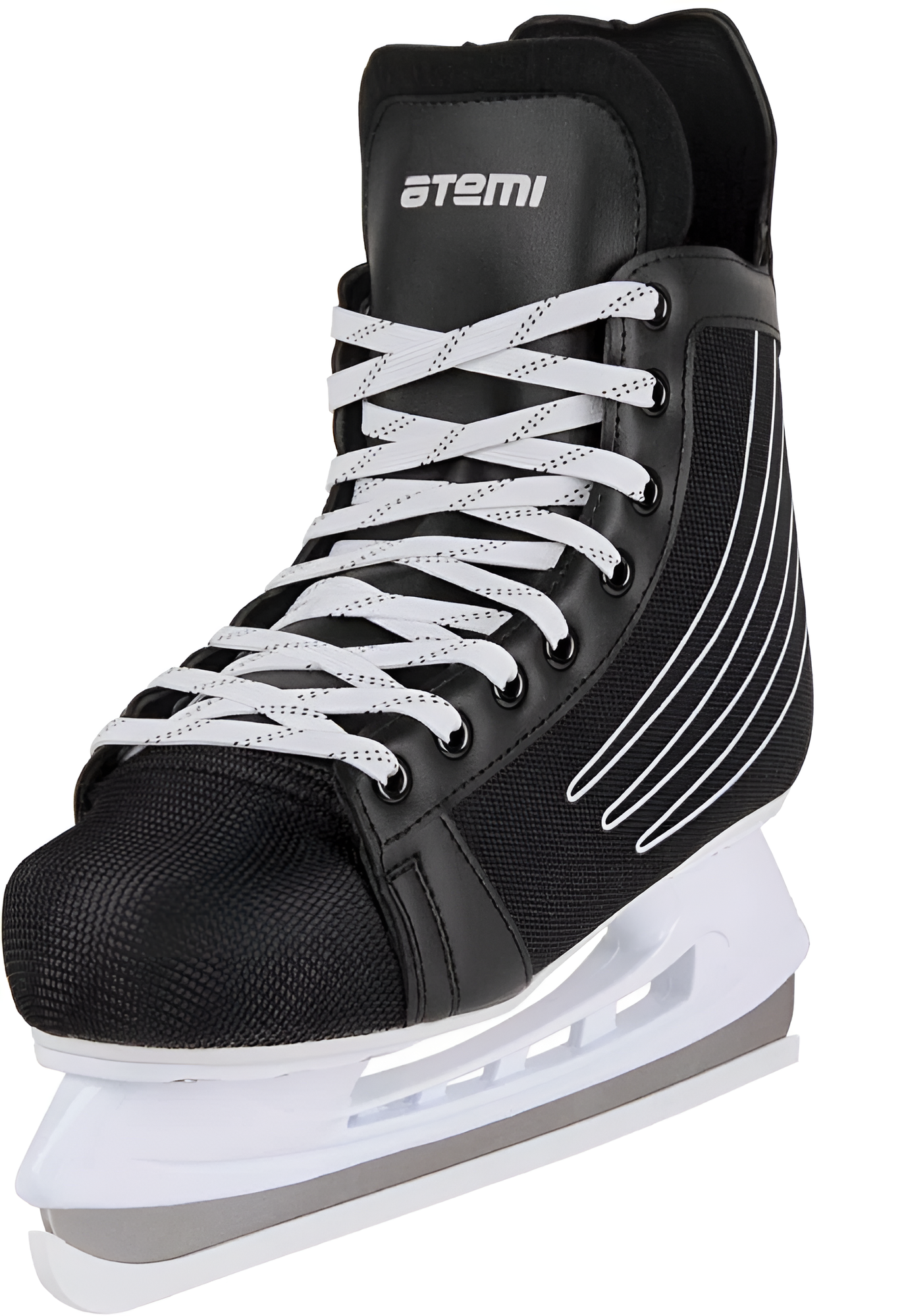 Коньки хоккейные Atemi Omp-ahsk01 Race, размер 40, ПВХ, вельвет, черный
