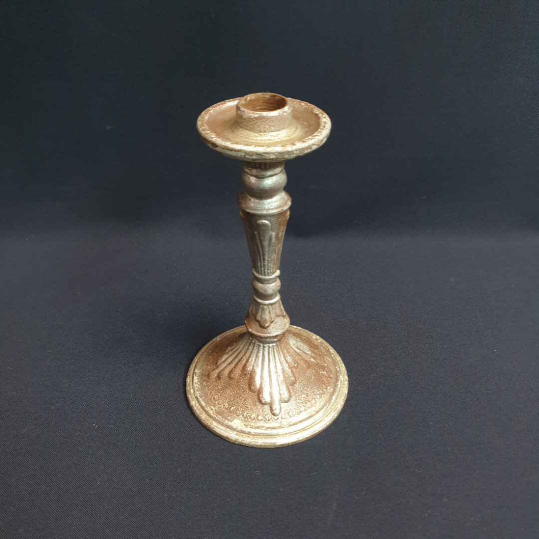 Подсвечник на одну свечу 18 см, литье. Винтаж, СССР.