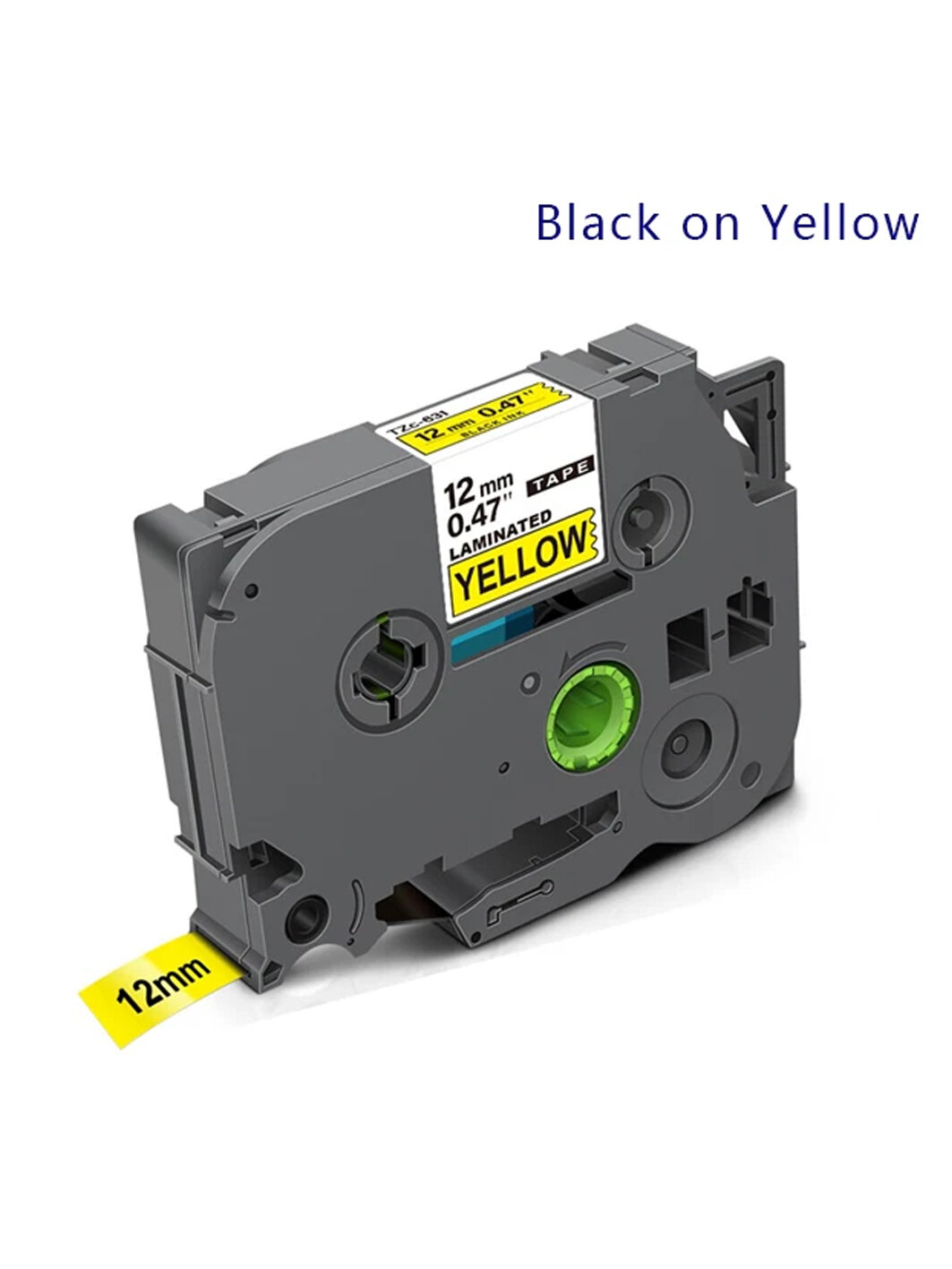 Картридж с термолентой TZc-631tze 631 для принтеров этикеток Brother серии P-Touch, 12мм, x8м Черный текст на желтом фоне