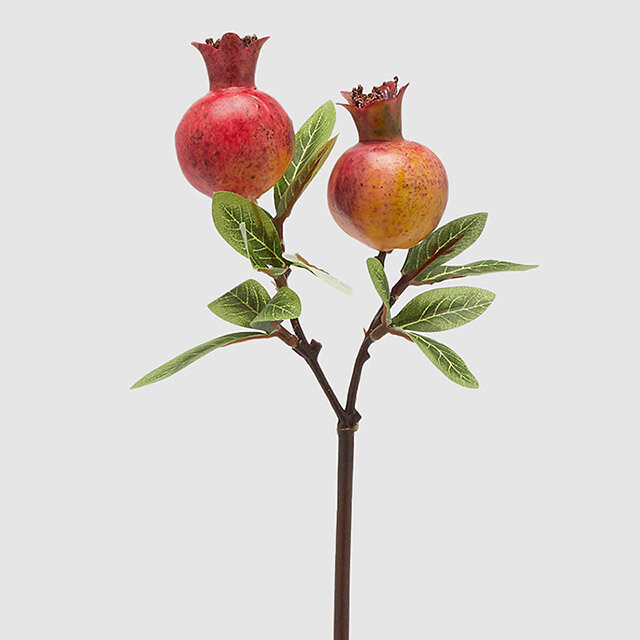 Искусственная ветка Гранат Sharoli Foglie 33 см красная, EDG, 2500029A240-2