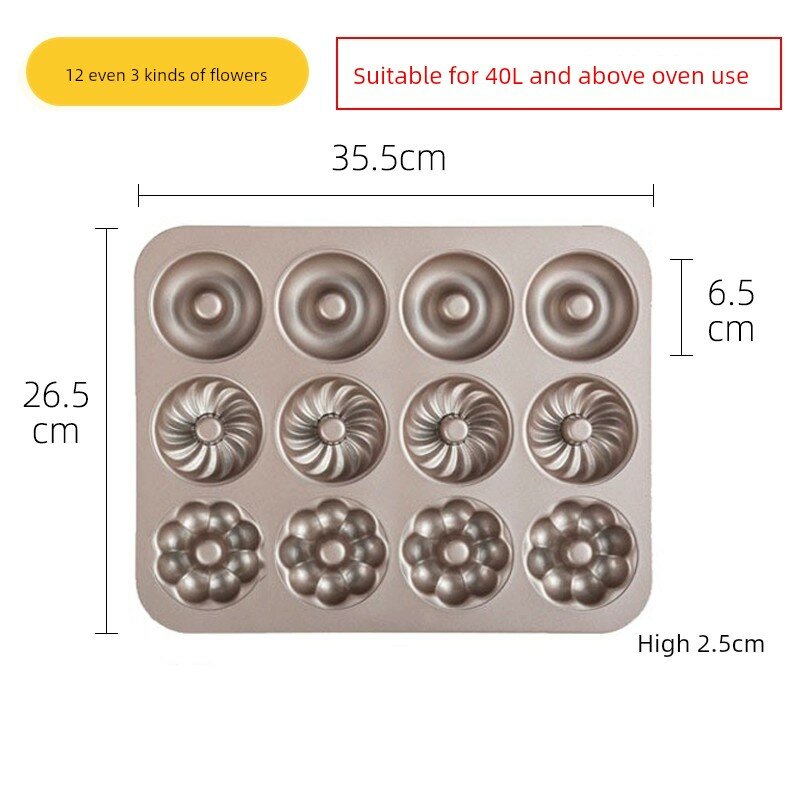 Форма для выпечки пончиков, круглая, с отверстиями, для печенья, бейглов, небольших кексов, противень для выпечки,