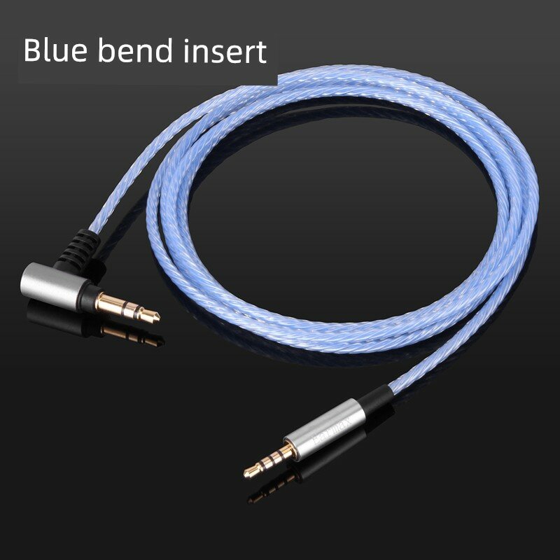 Инновационный кабель для обновления наушников Earmax live2 PXC550 DT240pro Y50 Y500 JBL 2,5 мм синяя изогнутая вставка