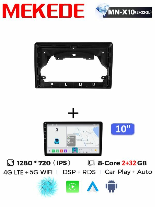 Магнитола 10.2" Mekede MN X10 Pro 2/32 Gb Ford EcoSport Eco Sport 2017-2023 carplay