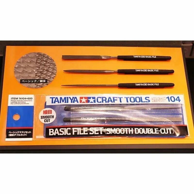 Инструменты для моделирования tamiya-74104 Model file Basic File Set (Smooth Double-Cut) Craft Tools
