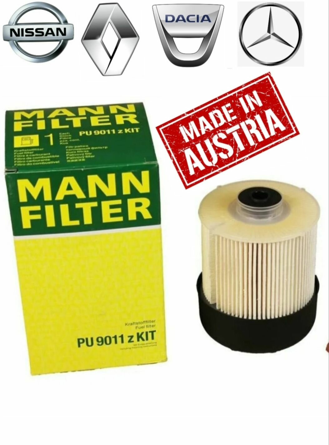 MANN FILTER Фильтр топливный арт. PU9011 z KIT