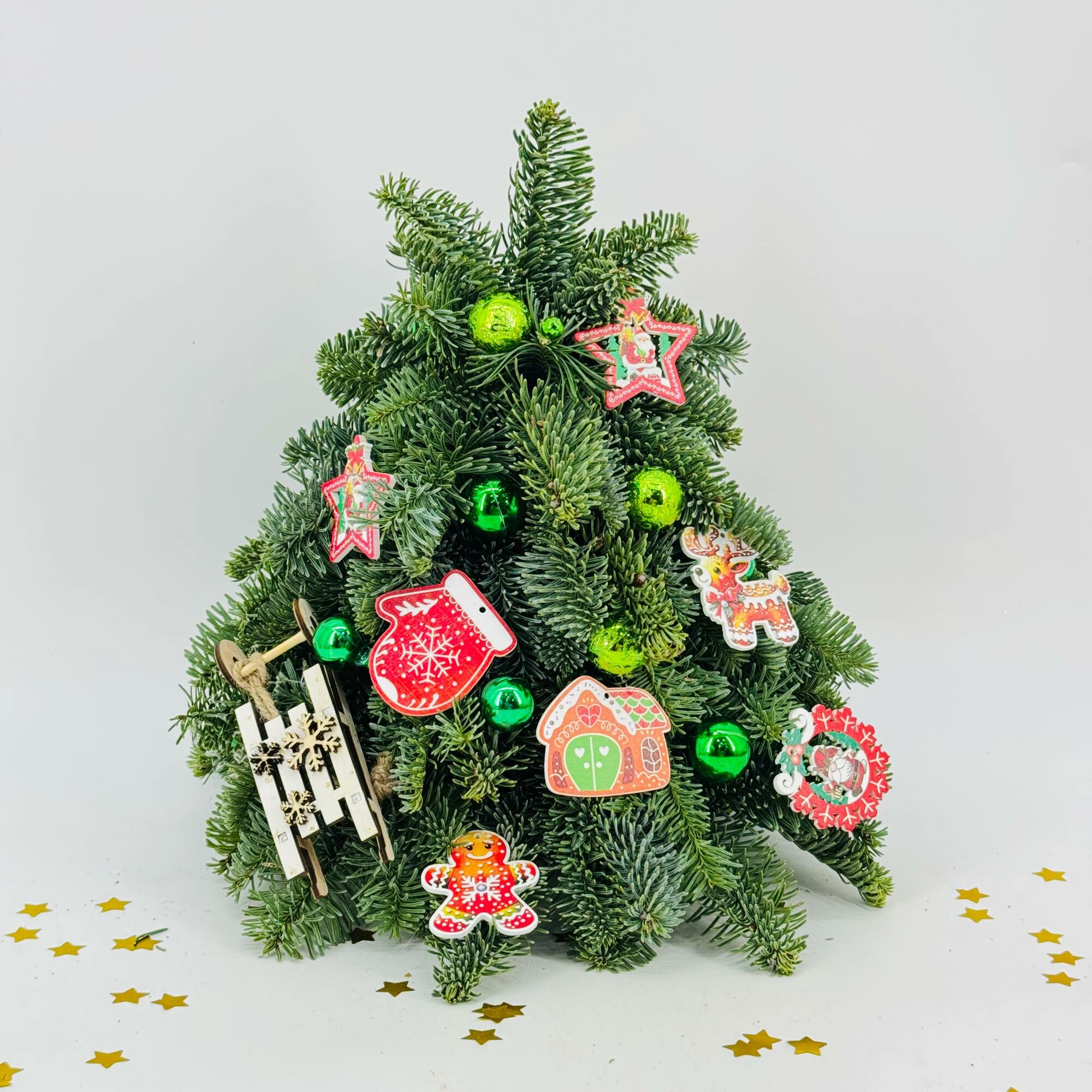 Новогодняя ёлочка 35 см ручная работа из веток живого нобилиса