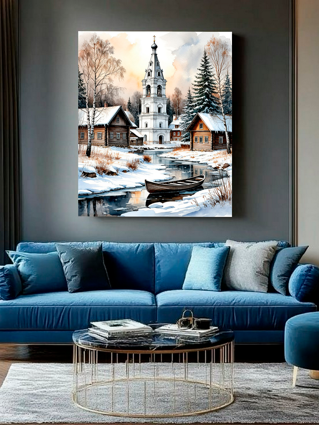 Картина на стену для интерьера "Русь" 40х50 см, холст на подрамнике, InterHobby