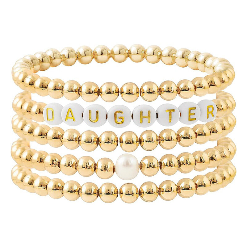 YMНабор браслетов Жемчуг мама Золотая буса День матери Любовь
