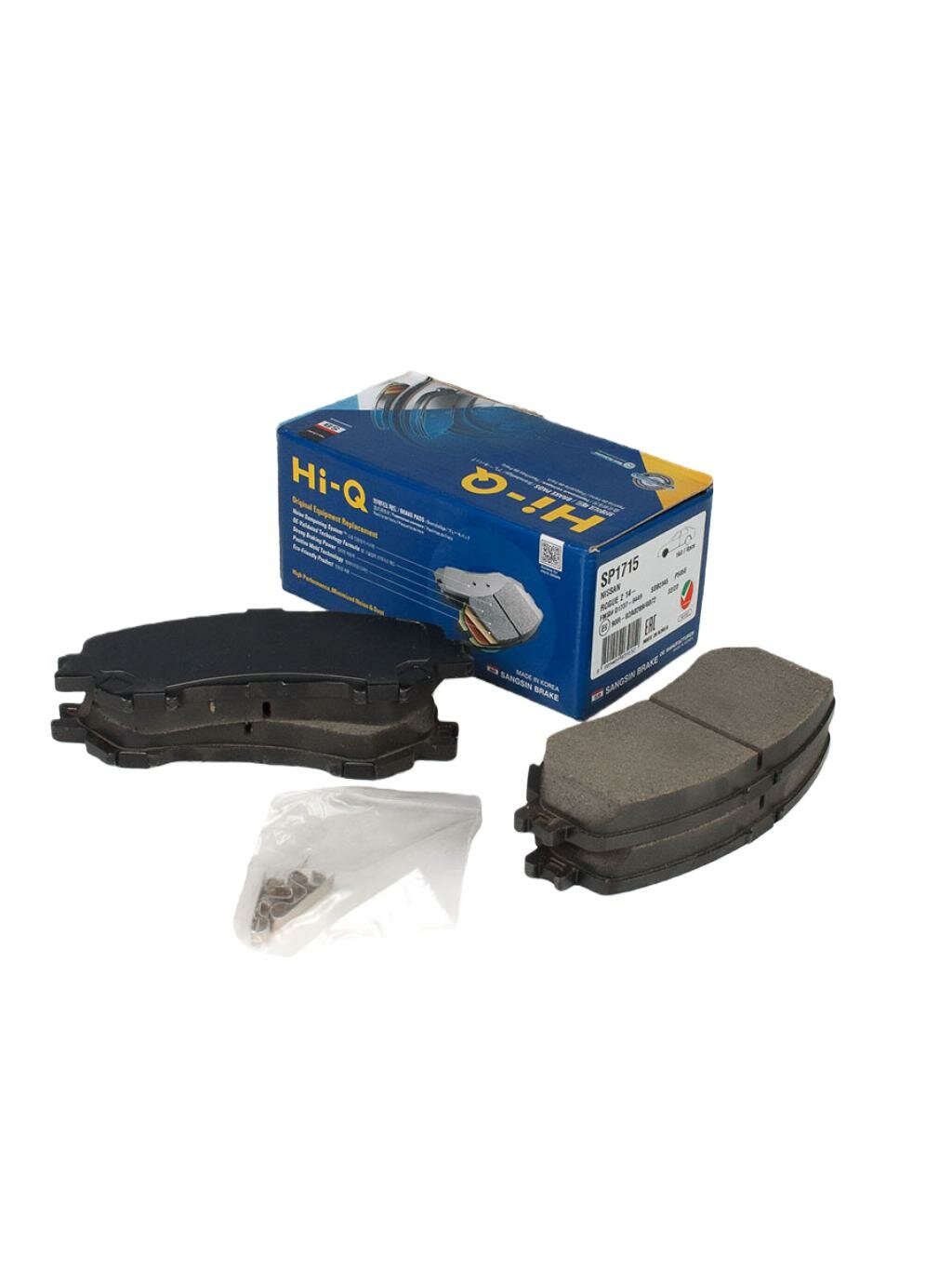 Колодки тормозные SANGSIN SP1715 передние, Nissan Qashqai 13-, X-Trail 13-