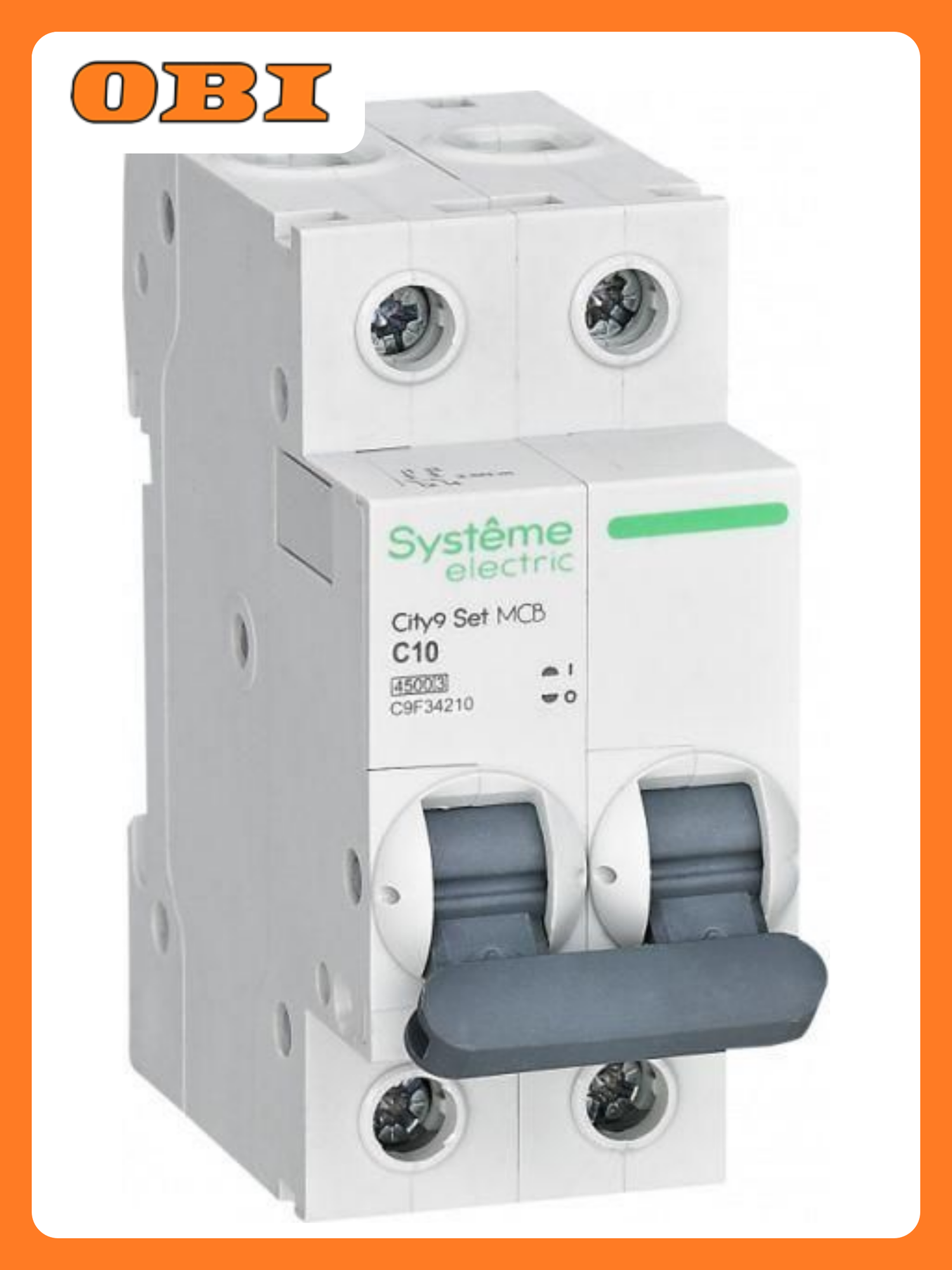 Выключатель автоматический модульный 2п C 10А 4.5кА City9 Set 230В SE C9F34210