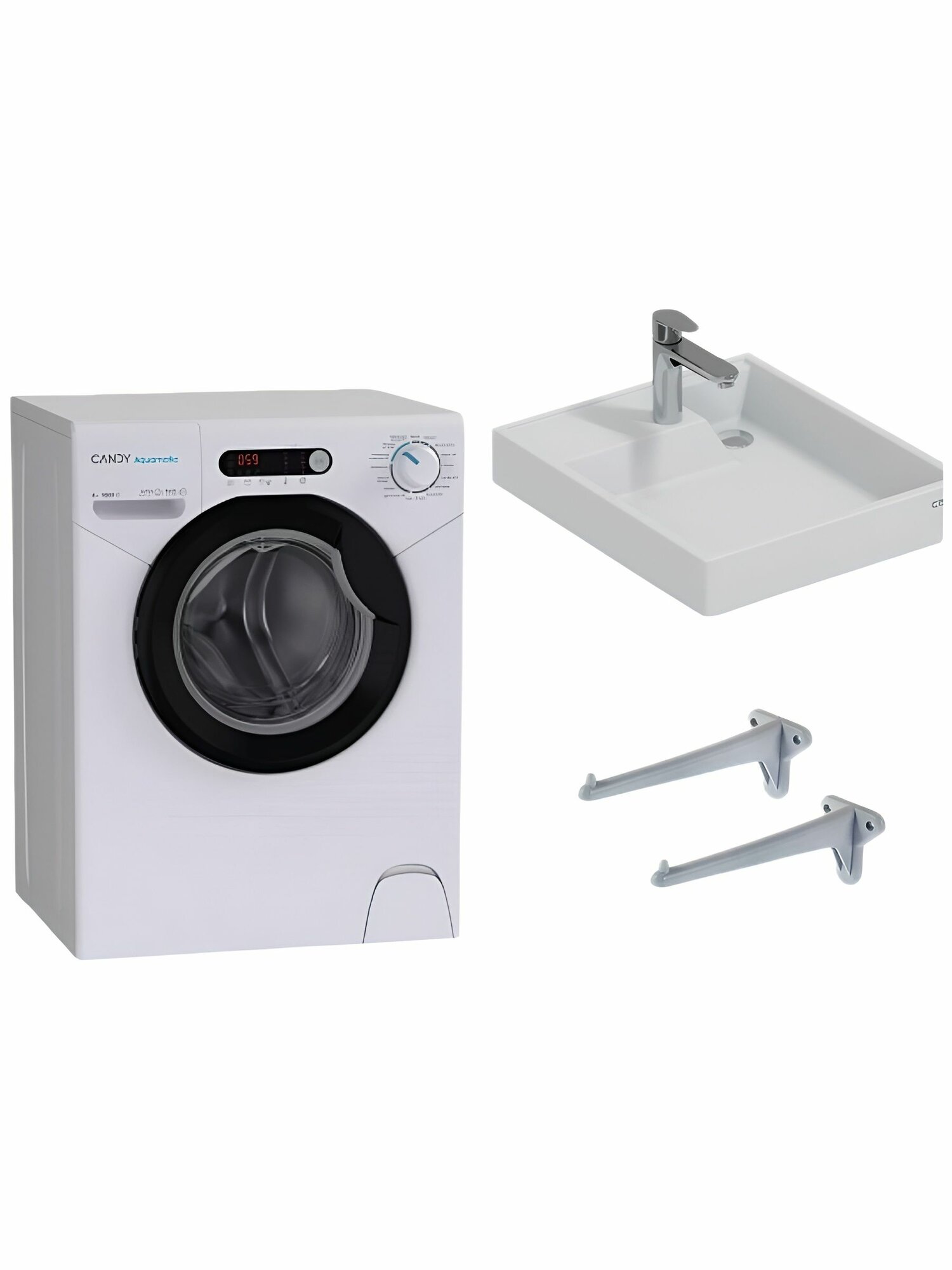 Мини стиральная машина Candy Aqua 1043DR-07 с раковиной Юпитер мини над стиральной машиной