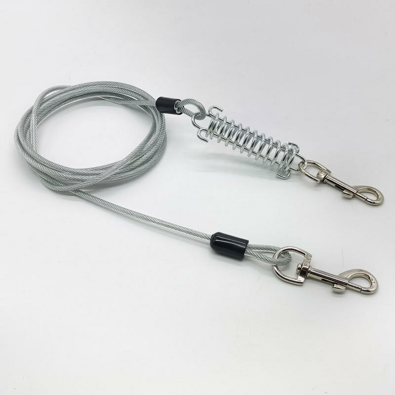 Нержавеющая сталь болт собаки стальной трос против укуса, толстая и длинная собачья цепочка Белая пружина_5 м * 0.5CM