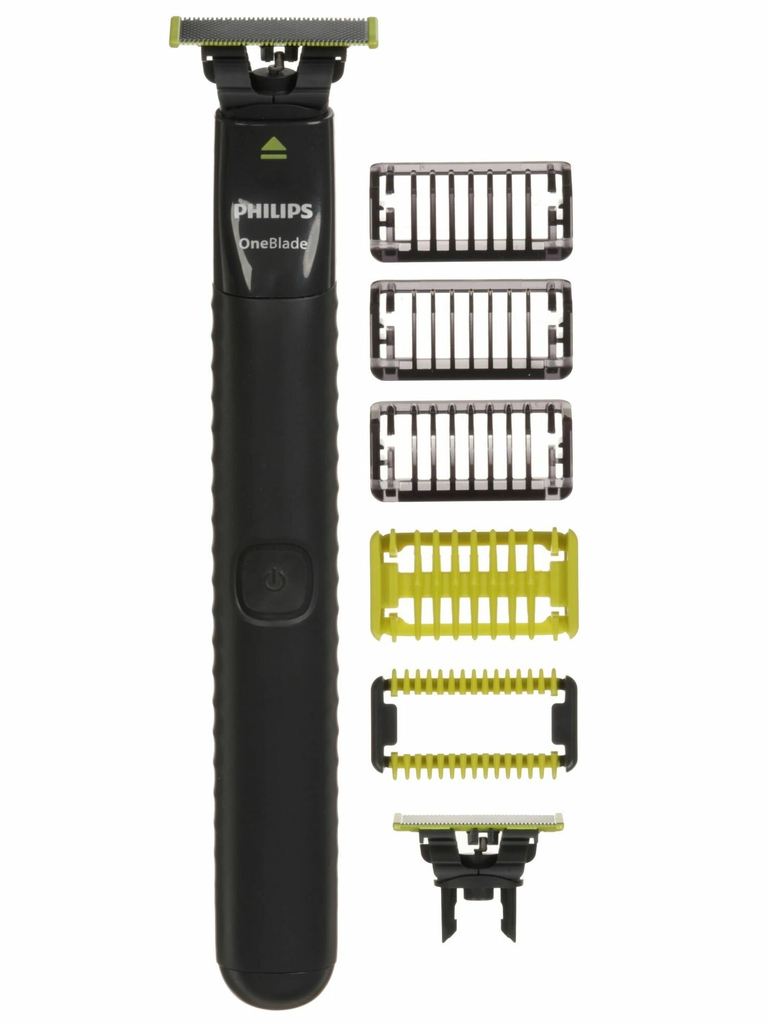Триммер Philips OneBlade, для бороды, усов, тела, 3 насадки, серый
